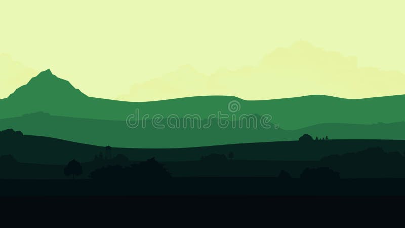 Animation Moving of Landscape in Cartoon Style. Digital Design Concept ...