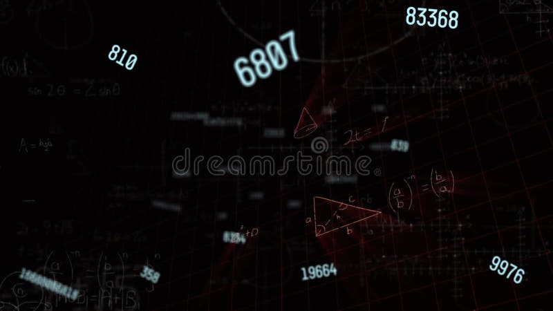 Animation of Moving Mathematical Formulas on Dark Background Stock ...