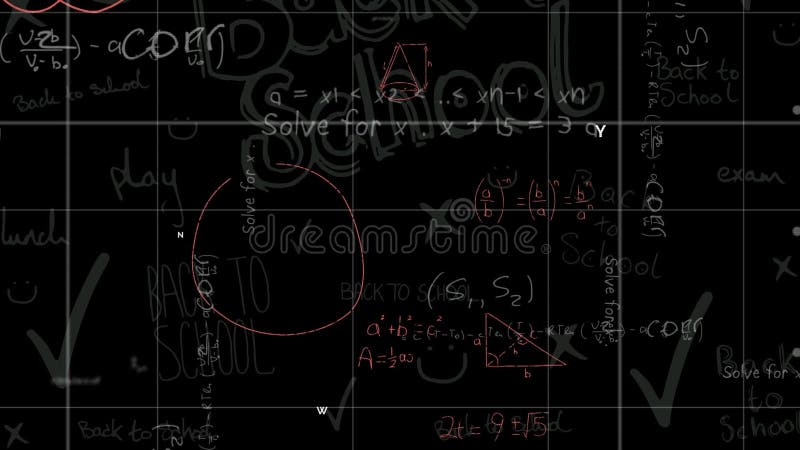 Animation of Moving Mathematical Formulas Over Blackboard Stock Footage ...