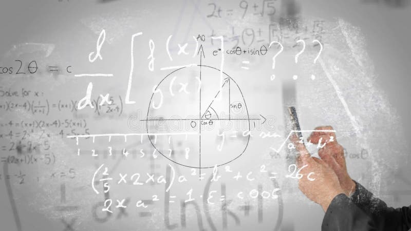 Animation of Moving Mathematical Formulas on White Background Stock ...