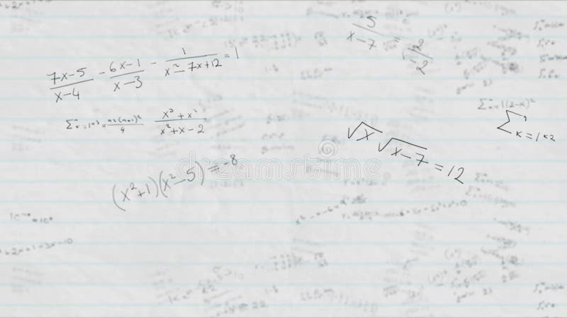 Animation of Moving Mathematical Formulas on White Background Stock ...