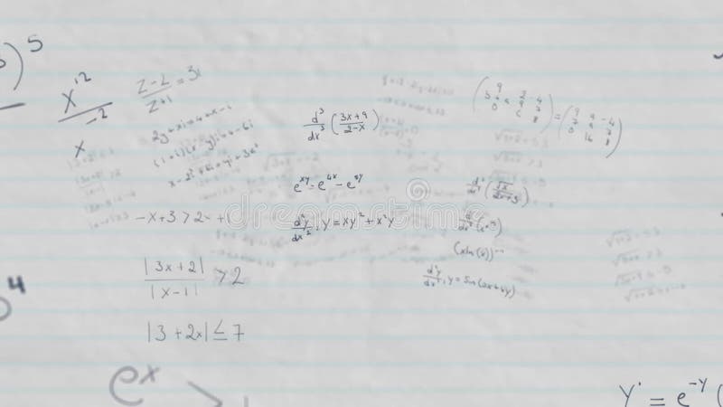 Animation of Moving Mathematical Formulas on White Background Stock ...