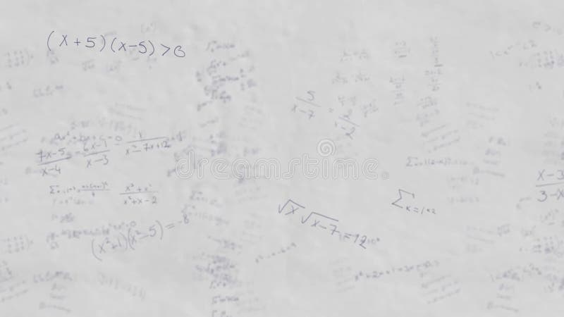 Animation of Moving Mathematical Formulas on White Background Stock ...