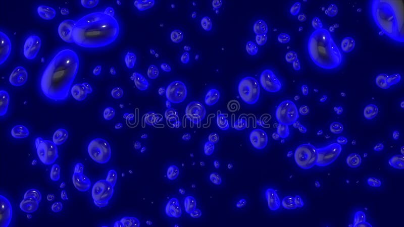 Animation with Moving Molecules in Space. Motion. Ring 3d Molecules ...