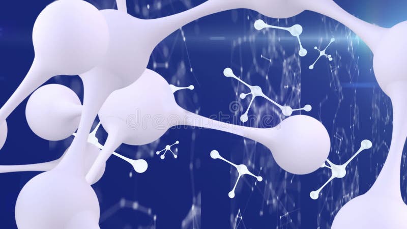 Animation of Moving Network of Connections on Blue Background Stock ...