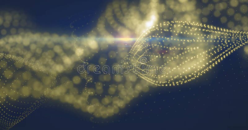 Animation of Moving Network of White Light Particles on Black ...