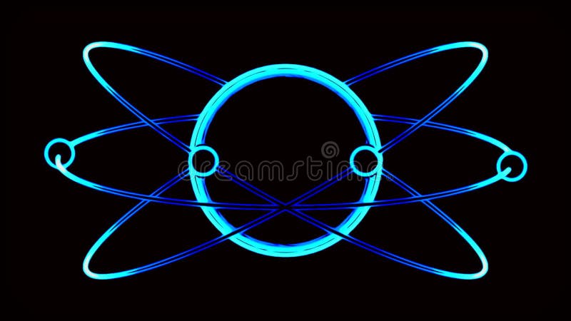 Animation of Moving Particles in Orbit of Atom. Design. Simple ...