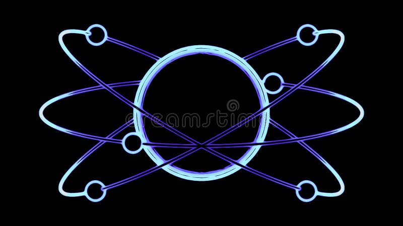 Animation of Moving Particles in Orbit of Atom. Design. Simple ...