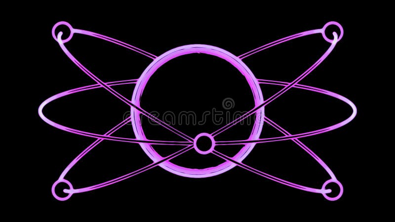 Animation of Moving Particles in Orbit of Atom. Design. Simple ...