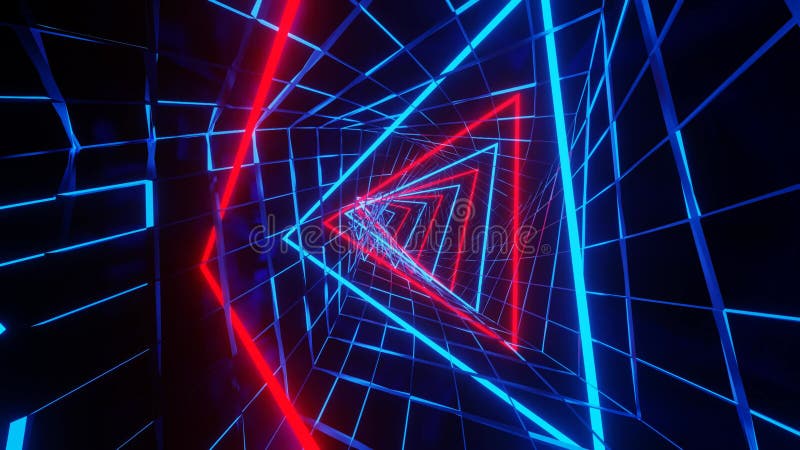 Animation of a Moving Rectangular Tunnel with Red and Blue Lights Stock ...