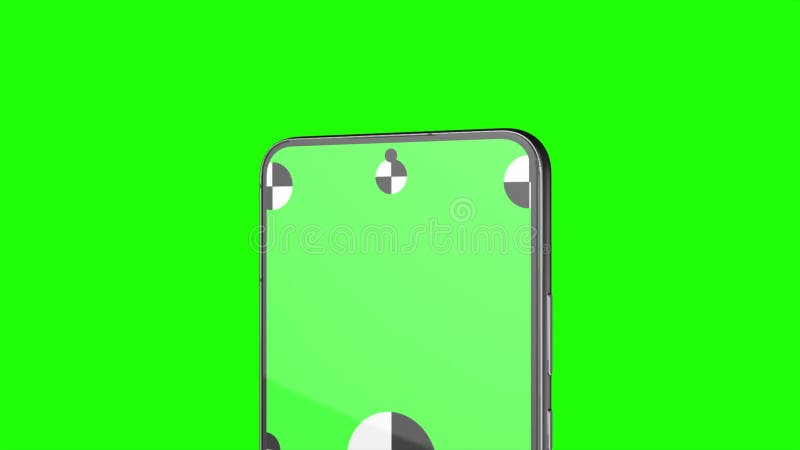 Animation of Moving Smartphone Mockups. Green Background for Chroma Key ...