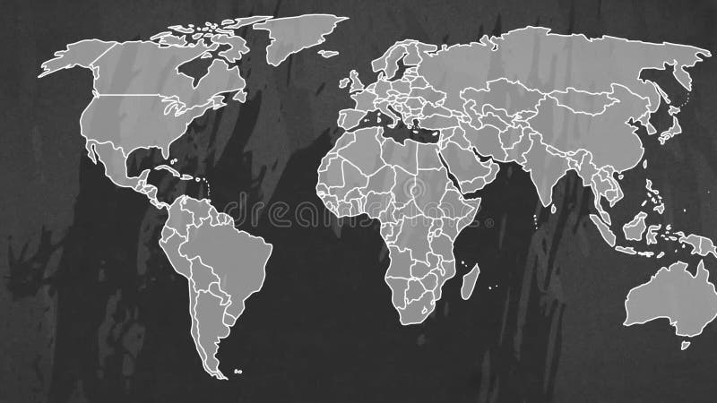 Animation of Moving Squiggles Over World Map Stock Video - Video of ...