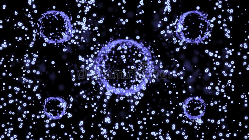 Animation with Moving Stream of Bubbles and Large Circles. Design Stock ...