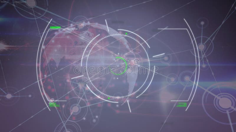 Animation of Moving Target and Globe on Dark Background Stock Video ...