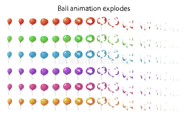 Animation of Multi-colored Balls Explode Stock Vector - Illustration of ...