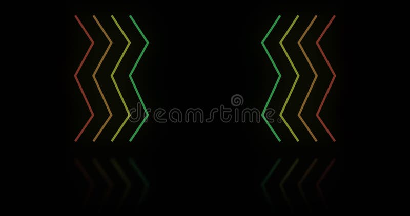 Animation of Multi Coloured Neon Zig Zag Lines on Black Background ... Animation of Multi Coloured Neon Zig Zag Lines on Black Background ...