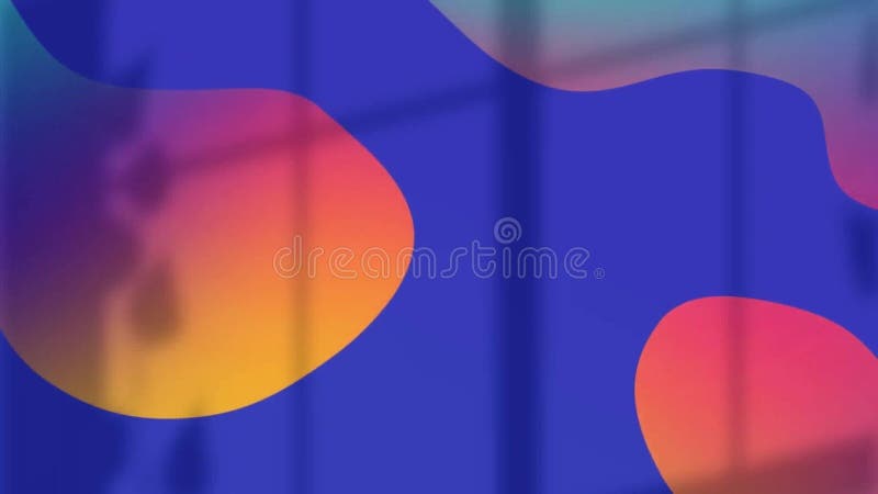 Animation of Multi Coloured Paint Blobs Over Window Shade on Blue ...