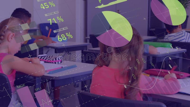 Classroom Working with Finance Graph Transition Stock Footage - Video ...