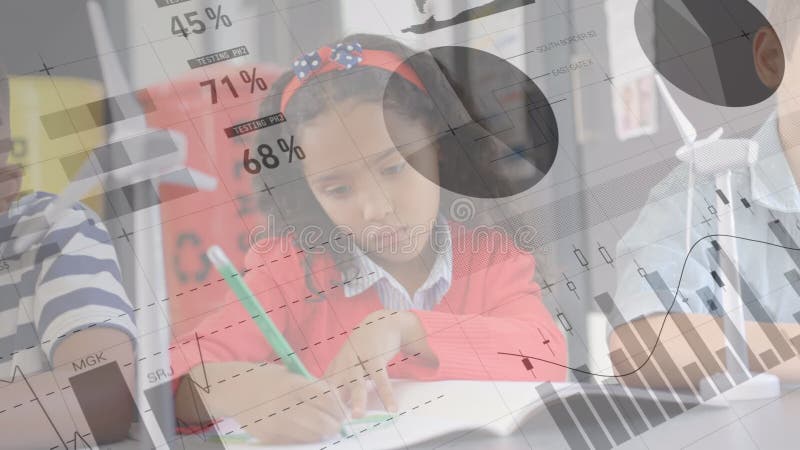 Classroom with Finance Graph Transition Stock Video - Video of ...