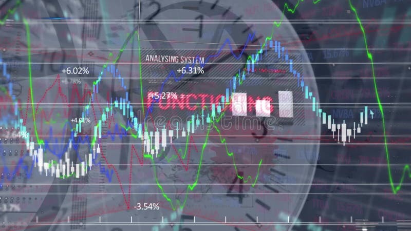 Animation of Multicolored Graph with Maps and Clock Over Abstract ...