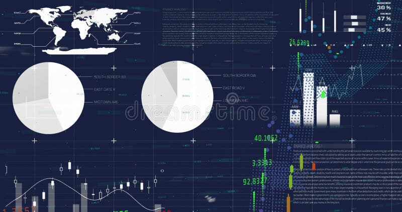 Animation of Multicolored Graphs with Changing Numbers Over Infographic ...