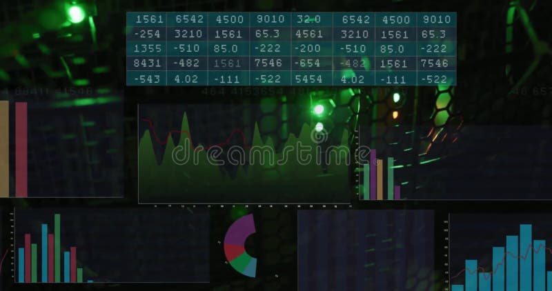 Animation of Multicolored Graphs and Number Charts Over Illuminated ...