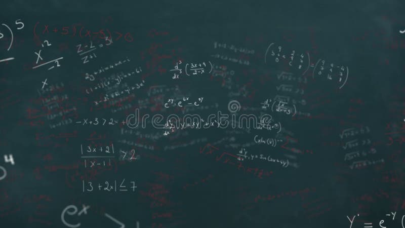 Animation of Multicolored Mathematical Equations Floating Over Abstract ...