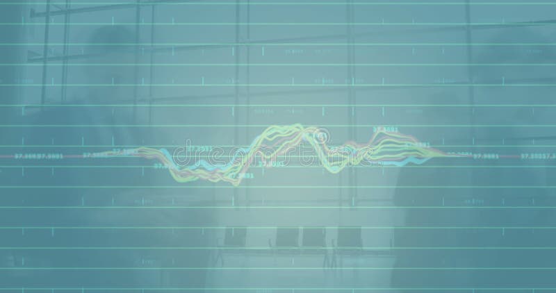 Animation of Multicolored Multiple Graphs Over Time-lapse of People ...