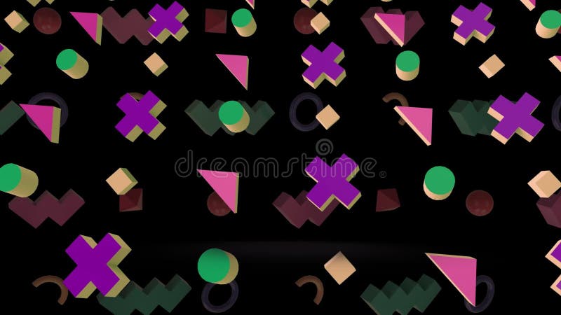 Animation of Multiple Abstract Shapes Moving in Formation in Seamless ...