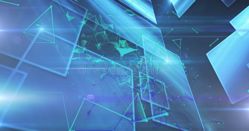 Animation of Multiple Blue Shapes Floating on Blue Background Stock ...