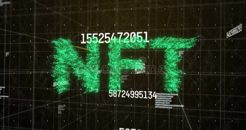 Animation of Multiple Changing Numbers and Nft Text Banner Over Grid ... Animation of Multiple Changing Numbers and Nft Text Banner Over Grid ...