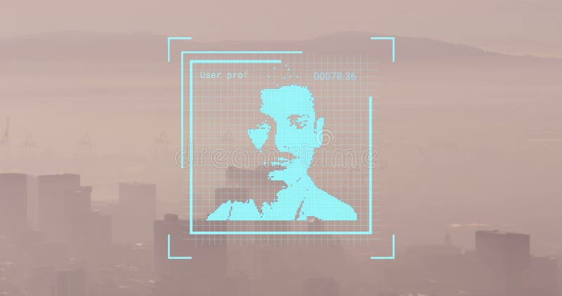 Animation of Multiple Changing Profile Icons Against Aerial View of ... Animation of Multiple Changing Profile Icons Against Aerial View of ...