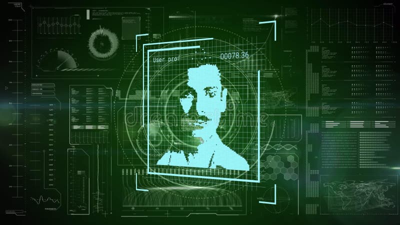 Animation of Multiple Changing Profile Icons Over Digital Interface ...