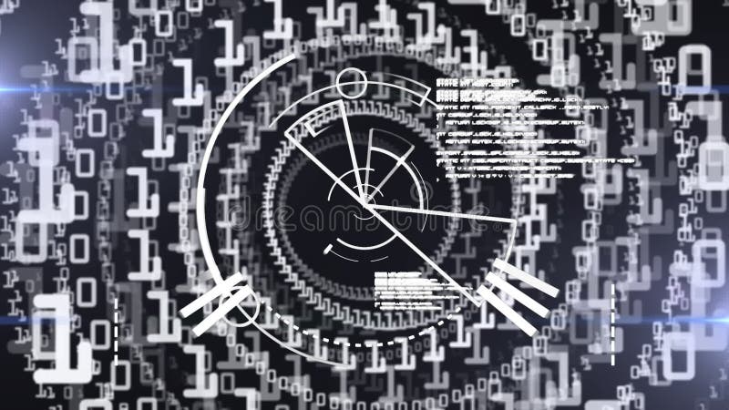 Animation of Multiple Circles Made of Numbers with Shapes Spinning Data ...