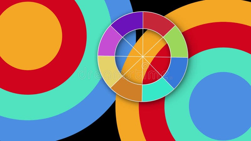 Animation of Multiple Colourful Moving Circles on Black Background ...