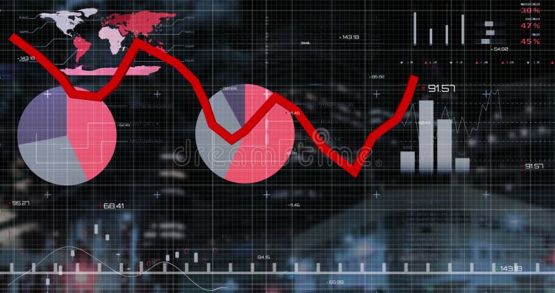 Animation of Multiple Graph Over Infographic Interface Against Low ...