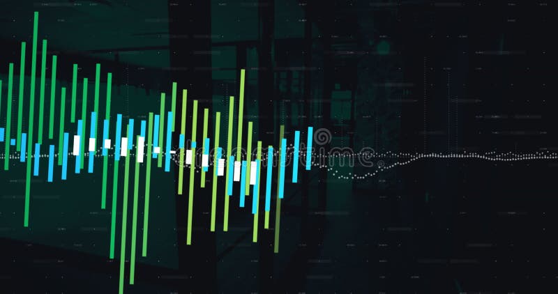 Animation of Multiple Graphs with Changing Numbers Over Empty Office ...