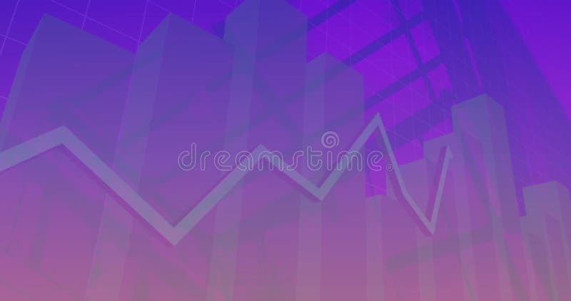 Animation of Multiple Graphs on Grid Pattern Over Low Angle View of ...