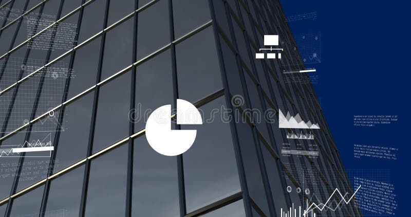 Animation of Multiple Graphs, Icons and Loading Bars Over Midsection of ...