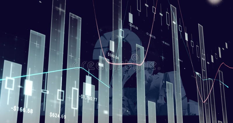 Animation of Multiple Graphs and Lens Flare Over Question Mark ...