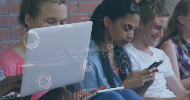 Animation of Multiple Graphs Moving Over Diverse Young Students Using ...