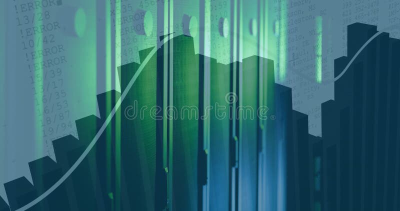 Animation of Multiple Graphs and Numbers Moving Over Data Center Room Stock Footage - Video of ...