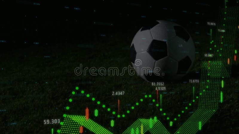 Animation of Multiple Graphs with Numbers Moving Over Soccer Ball ...