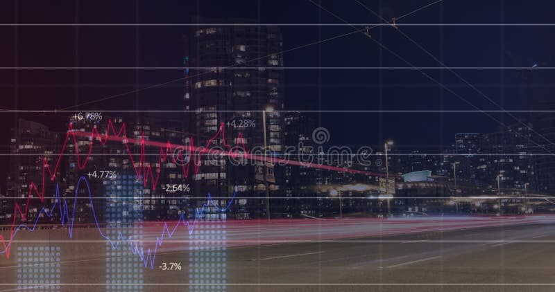 Animation of Multiple Graphs with Numbers Over Illuminating Modern ...