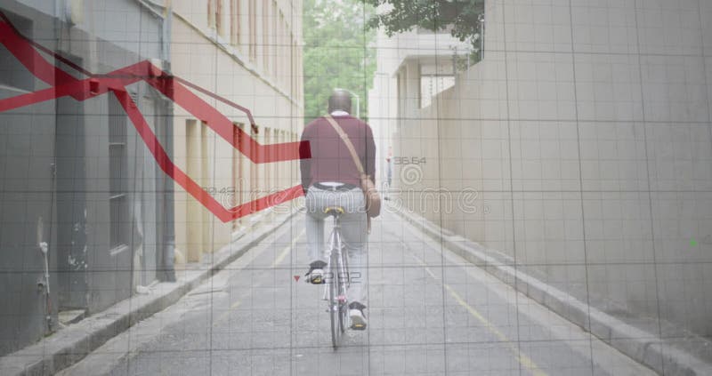 Animation of Multiple Graphs with Numbers Over Rear View of African ...