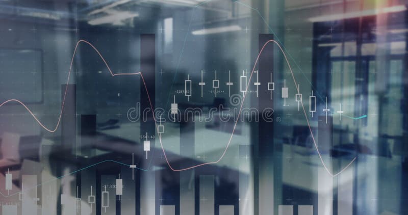 Animation of Multiple Graphs Over Unoccupied Chairs in Empty Office ...