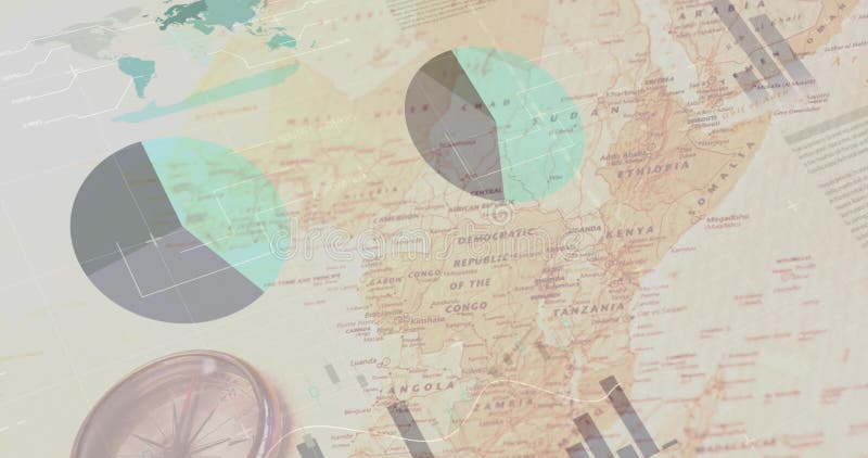 Animation of Multiple Graphs Rolling Over a Compass Lying on a Map ...