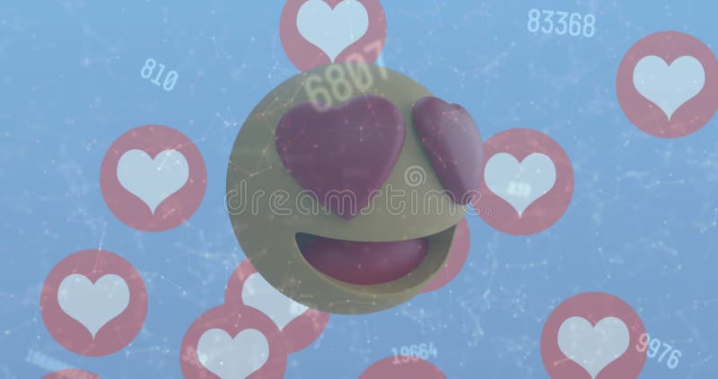 Animation of Multiple Heart Icons and Network of Connections Over Heart ... Animation of Multiple Heart Icons and Network of Connections Over Heart ...