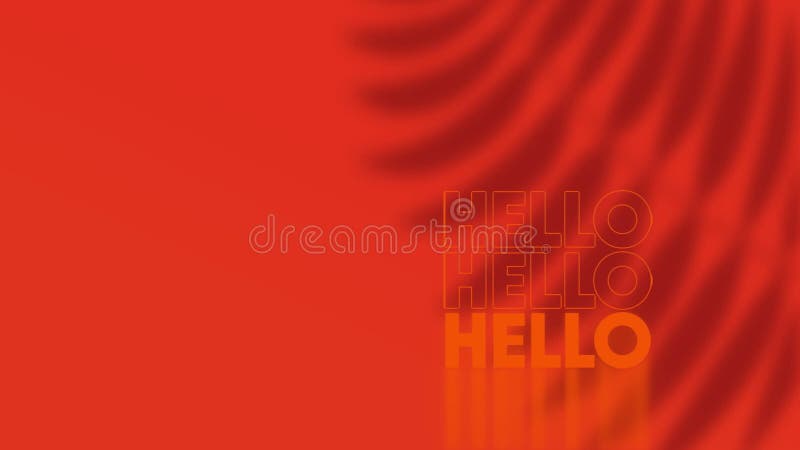 Animation of Multiple Hello Text with Shadow of Leaves on Red ...
