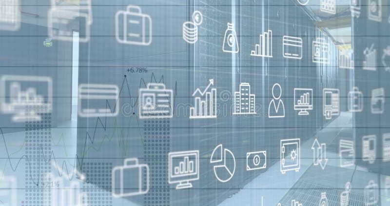 Animation of Multiple Icons, Graphs with Changing Numbers Over Data ...